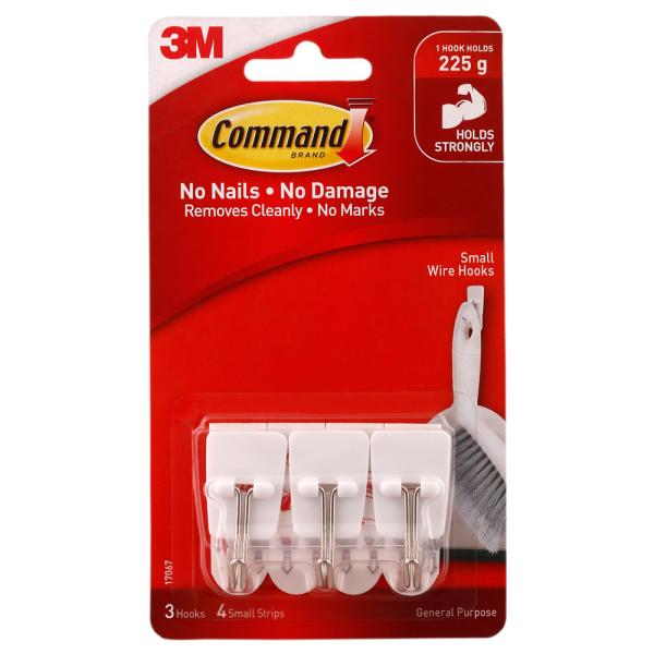 3M Command Small Wire Hooks (3 Hooks & 4 Small Strips) - JioMart