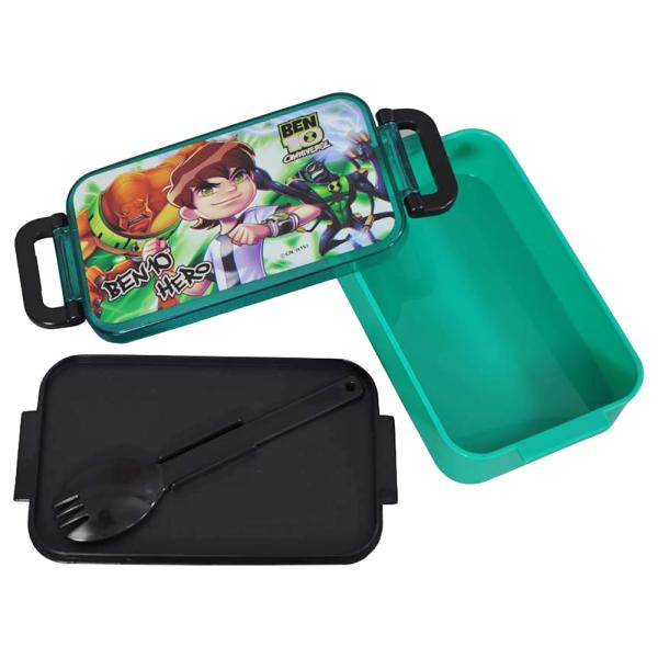 Cartoon Network Ben 10 Black & Green Rectangular Plastic Lunch Box ...