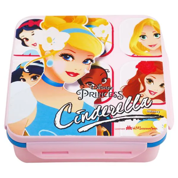 Disney Cinderella Princess Pink Square Plastic Lunch Box - JioMart