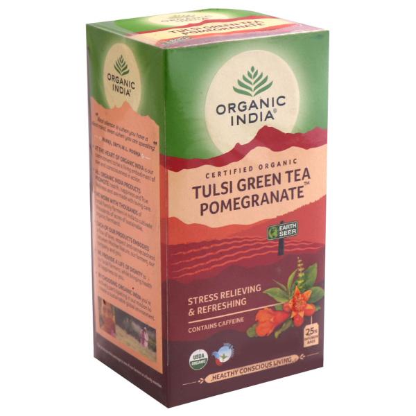 Organic India Pomegranate Tulsi Green Tea Bags 25 pcs - JioMart