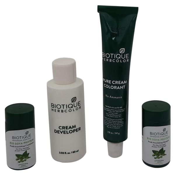 Biotique Herbcolor Conditioning Color, Natural Black (1) 50 g + 110 ml ...