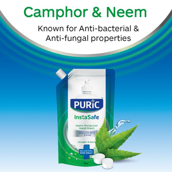 Puric InstaSafe Camphor & Neem Germ Protection Handwash 750 ml (Buy 1 ...