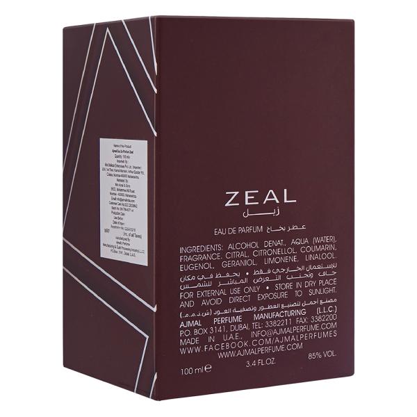 Ajmal Zeal Eau De Parfum for Men 100 ml - JioMart