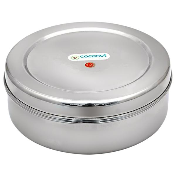 Coconut Stainless Steel Papad Box 1.85 L - JioMart