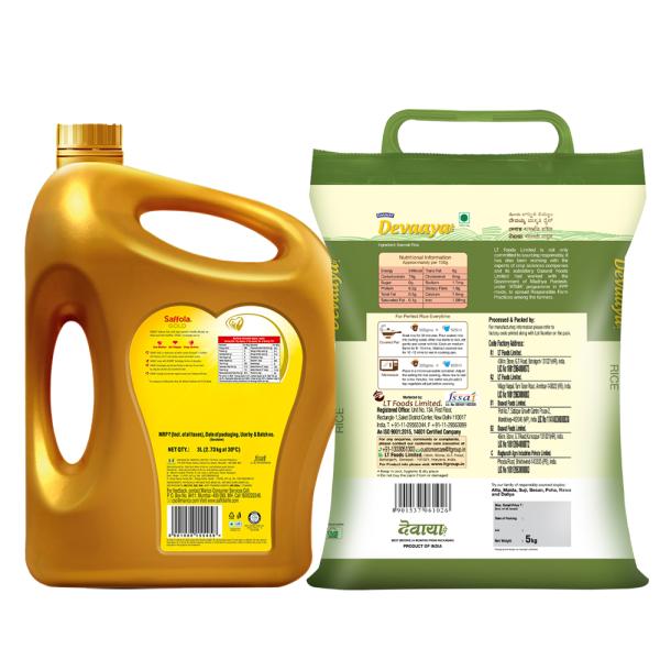 Saffola Gold Refined Rice Bran And Sunflower Based Blended Oil 3 L ...