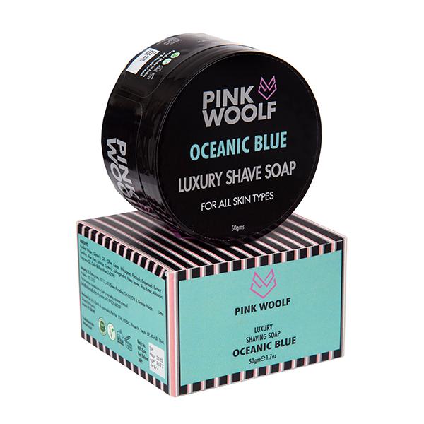 Pink Woolf Luxury Shaving Soap - Oceanic Blue (Box) 50 gm - JioMart