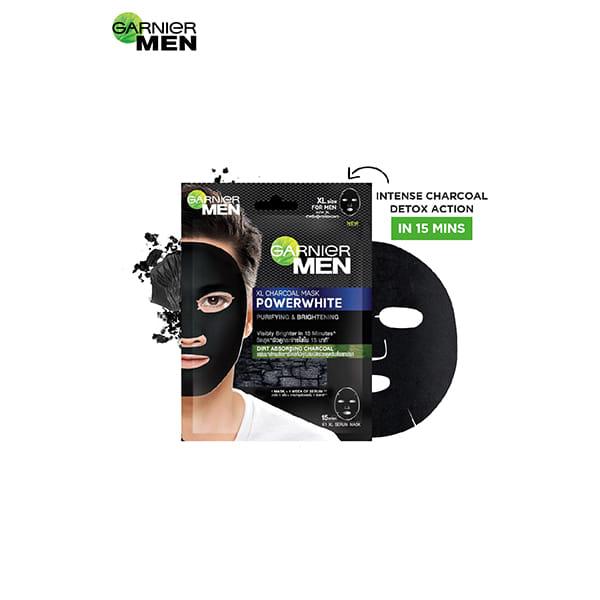 Garnier Men PowerWhite XL Charcoal Mask 28 gm - JioMart