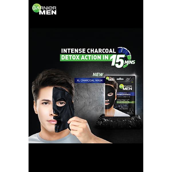 Garnier Men PowerWhite XL Charcoal Mask 28 gm - JioMart