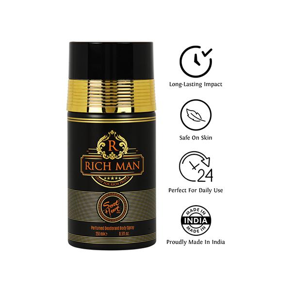 Sweet Heart Rich Men Deodorant Perfumed Bodyspray 250 ml - JioMart