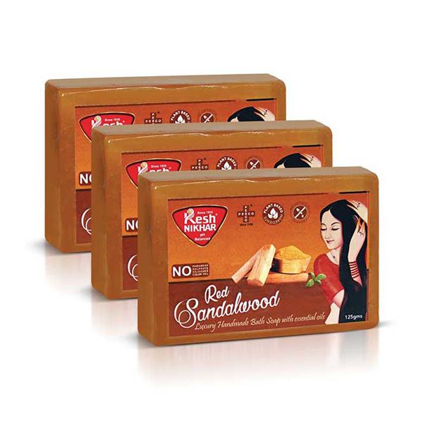 Kesh Nikhar Soap - Red Sandalwood (Pack of 3 x 125 gm) - JioMart
