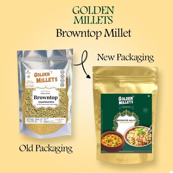 GOLDEN MILLETS Browntop Millet 500g Unpolished Rice |100% Gluten Free ...