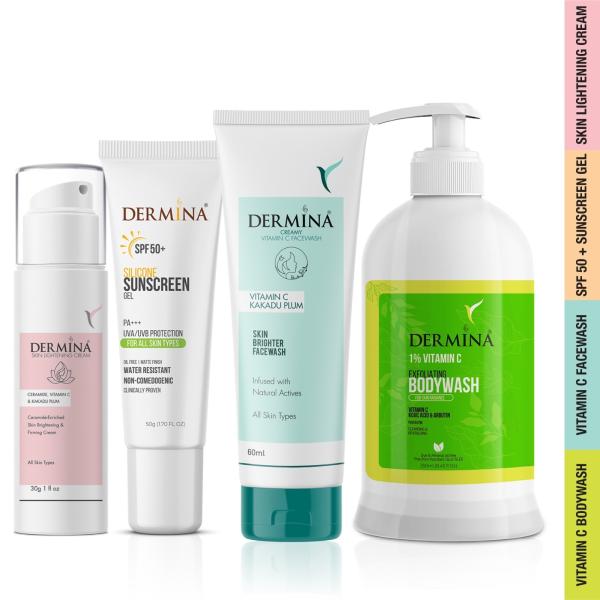 DERMINA Skin Care Combo Pack Vitamin C Skin Lightening & Brightening ...