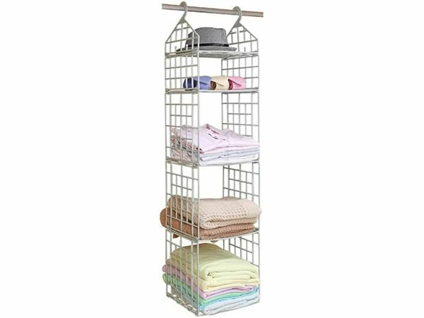 Soulcrown 5 Layer Plastic Folding Clothes Wardrobe Shelves Hanging ...