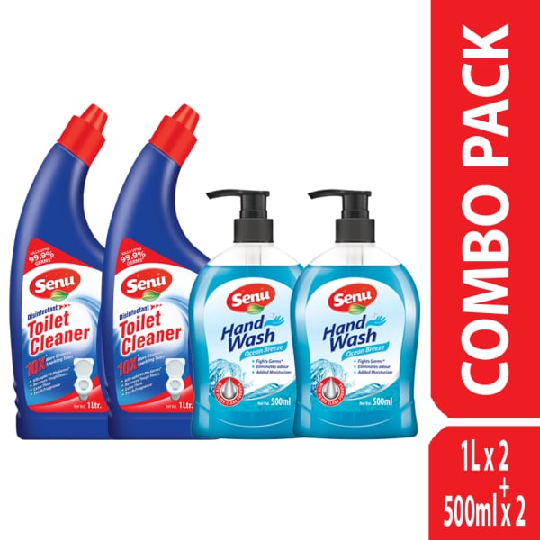 Senu Home Cleaning Combo Pack - Toilet Cleaner 1L X 2Pcs + Hand wash ...