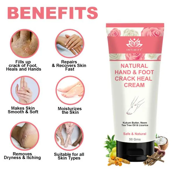 Intimify Hand & Foot Crack Heal Cream, Fills up Crack of Foot, Heels ...