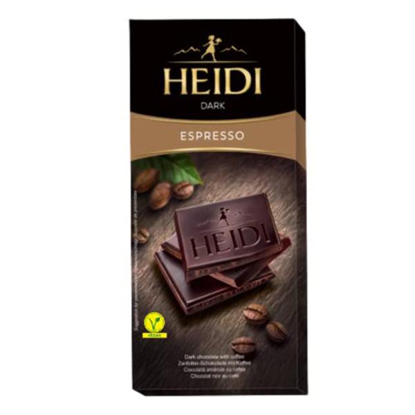 Heidi Espresso Ground Coffee Beans Vegan Dark Chocolate Bar, 100% Veg ...