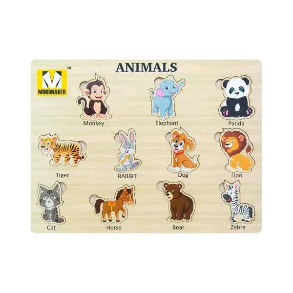 MINDMAKER Wood Educational Puzzle Brain Teasers Toy - 3 Year and Up ...