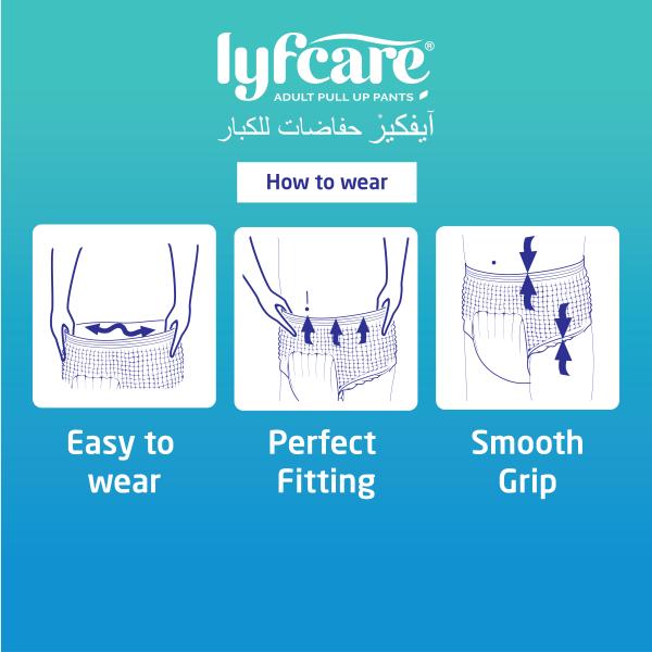 lyfcare Adult Pull -Up Pants Diapers ,Large-120 Pieces (Pack Of 12 ...