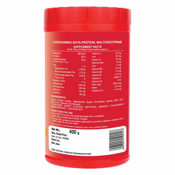 Endura Force Protein Powder 400 g (Mango Flavour) - JioMart
