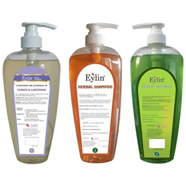 Eylin Soft Care Shampoos-3 flavors-Almond,Neem,Lavender. Total 3 liters ...
