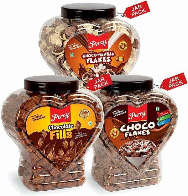 Percy Choco Flakes, Choco Fills, Choco Vanilla Flakes Breakfast Cereal ...