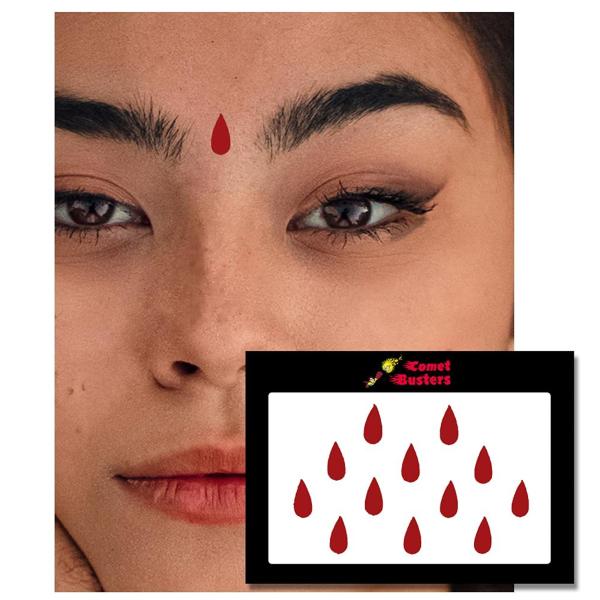 Comet Busters Tear Drop Shaped Red Bindi (8mm) (BIN1060) - JioMart