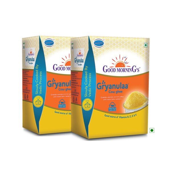 GOOD MORNING'S Gryanulaa Cow Ghee - 1 Liter, Combo Pack of 2 x 500ml ...