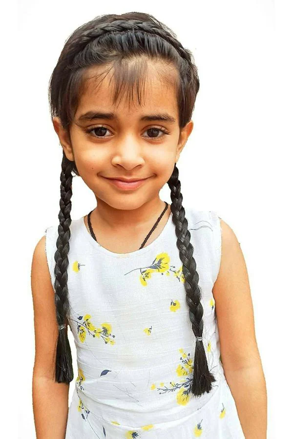Clixfox Girl Plastic Long Tail Choti Headband Wig Extension (Pack of 1 ...