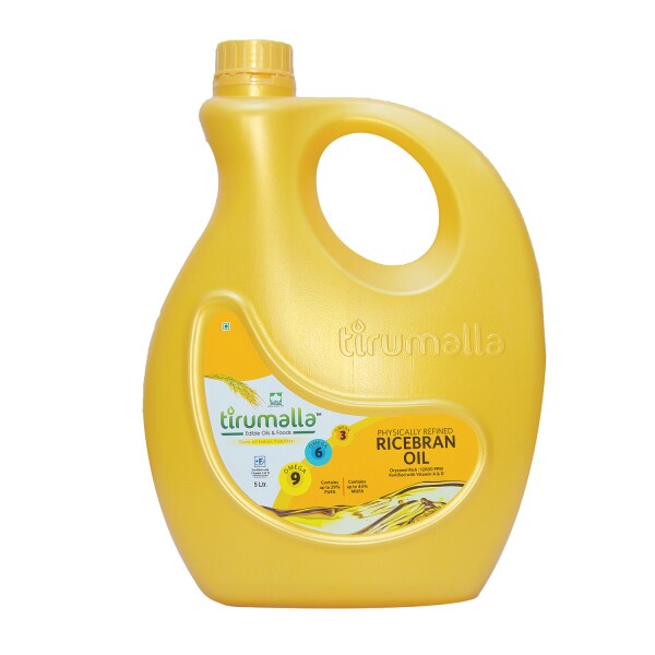 Tirumalla Physically Refined Rice Bran Oil - 5 Liter Jar - JioMart