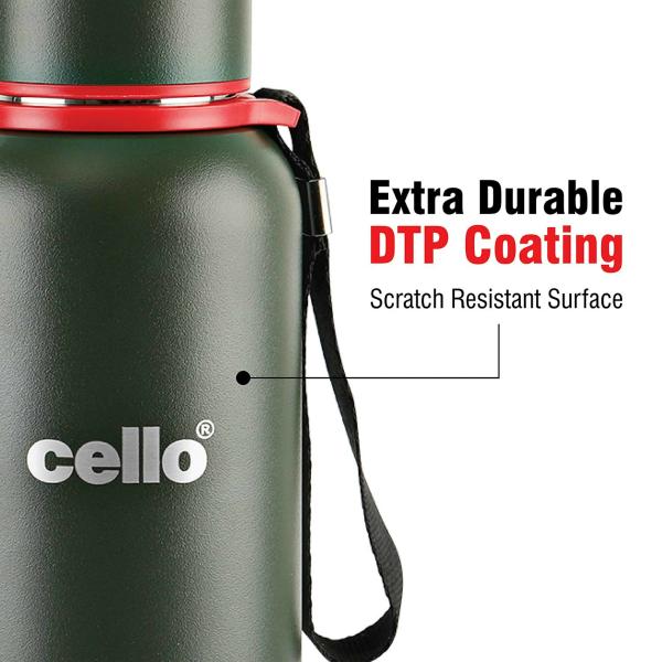 Cello Duro Tuff Steel Series- Kent Double Walled Stainless Steel Water Bottle with Durable DTP ...