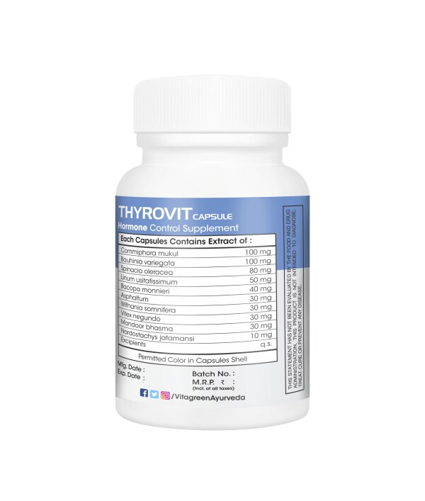 VitaGreen Thyrovit Capsules For Thyroid Support, Pure Natural ...