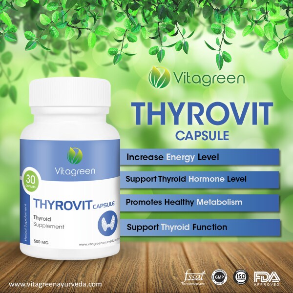 VitaGreen Thyrovit Capsules For Thyroid Support, Pure Natural ...