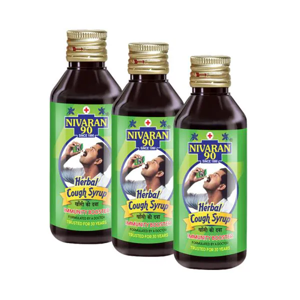 Nivaran 90 Herbal Cough Syrup 60ml (Pack of 3) - JioMart