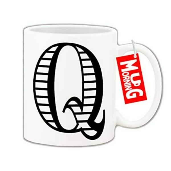 Mug Morning Q Letter Mug Floral Design Coffee Mugs with Letter Q Q ...