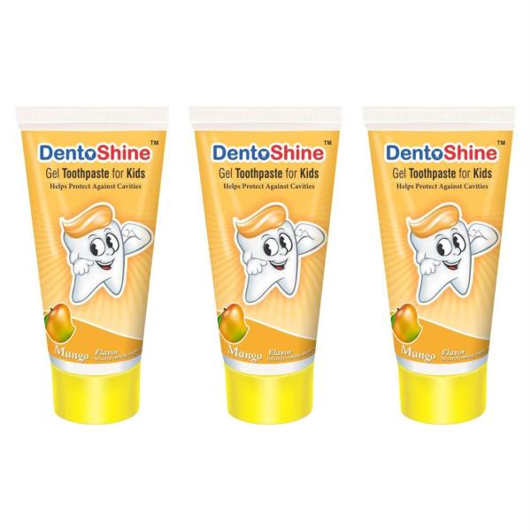 DentoShine Gel toothpaste for Kids Mango, Pack of 3 (80 g each) - JioMart