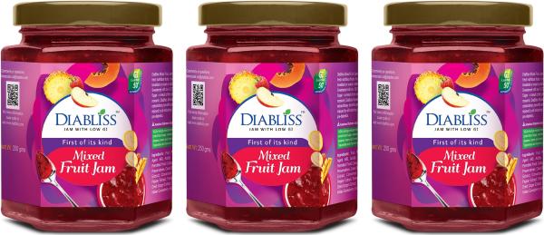 DiaBliss Diabetic Friendly Mixed Fruit Jam 250g Low Glycemic Index(GI ...