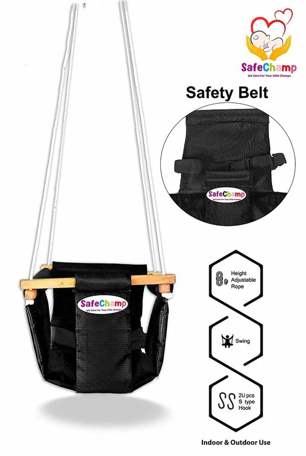 SafeChamp Black Ducky Baby Swing Seat Hanging Indoor Swing for Kids ...