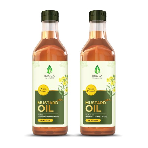 Iriola Nayesha Mills Wood Pressed Mustard Oil - 1 Litre Combo| Natural ...