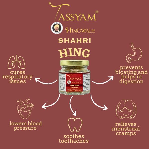 Tassyam Hingwale Extra Strong Shahri Hing 250g (10x 25g) Bottle | Hand ...