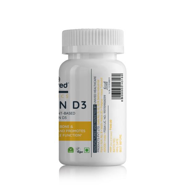 Unived Basics Plant-Based Vegan Vitamin D3 Capsules 60 Capsules - JioMart