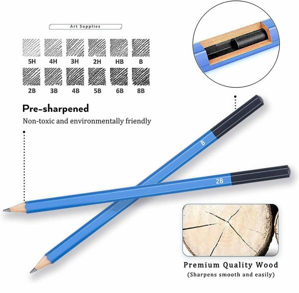 Corslet 35 Pc Art Sketching Kit Sketch Pencils Set for Artists with A5 ...
