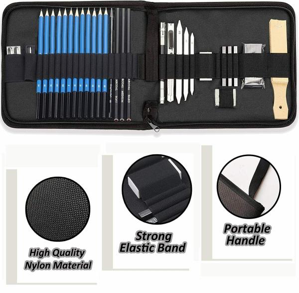Corslet 35 Pc Art Sketching Kit Sketch Pencils Set for Artists with A5 Sketch Book - JioMart