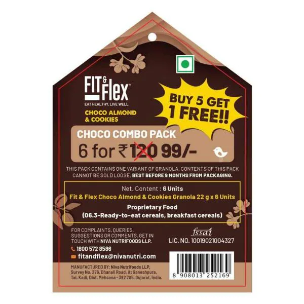 Fit & Flex Choco Combo Choco Almond & Cookies Cereal 132G - JioMart