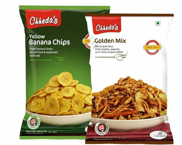 Chheda's - Yellow Banana Chips (300 Gm) and Golden Mix (350 Gm ...