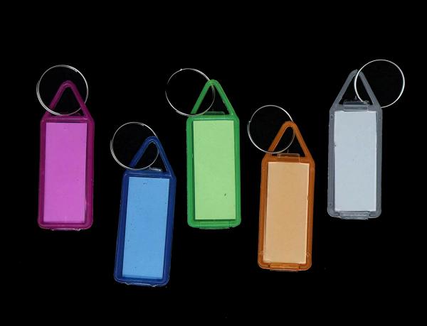 Lakeer Keychain With Name Tags, Keyring With Writable Label - Pack of 5 ...