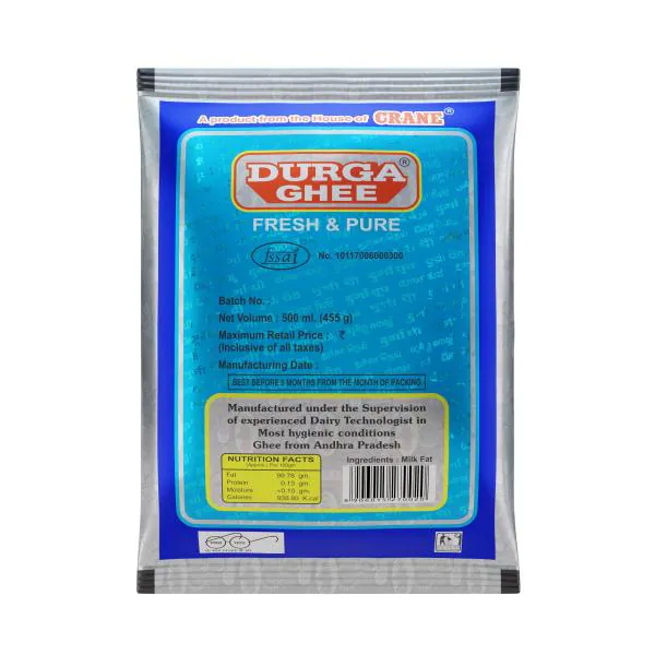 DURGA GHEE 500ML POUCH (455 Gms) | FRESH AND PURE GHEE - JioMart