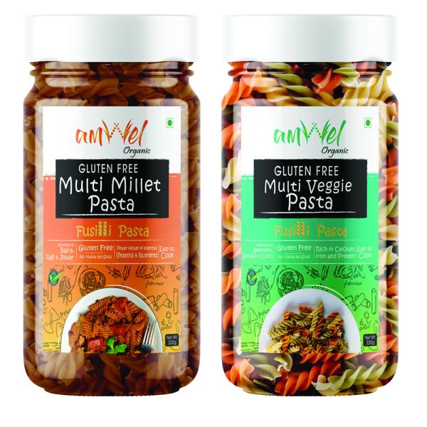 Amwel Organic Gluten Free Multi Millet Pasta + Multi Veggie Pasta ...