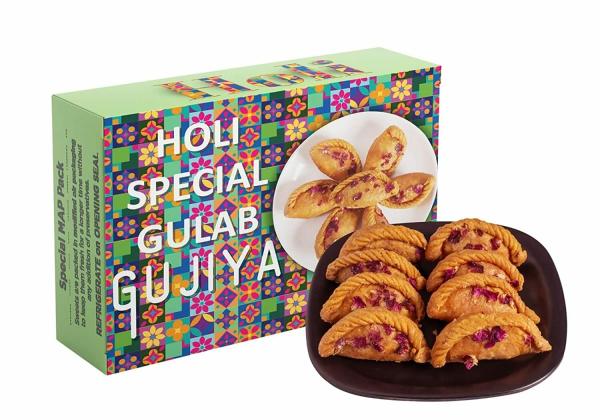 Delight Foods Holi Special Gulab/ Rose Gujiya -Holi Gift Box, Indian ...