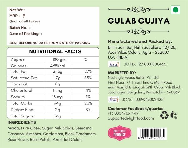 Delight Foods Holi Special Gulab/ Rose Gujiya -Holi Gift Box, Indian ...