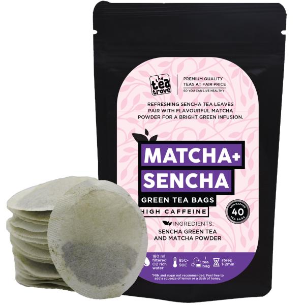The Tea Trove- Japanese Matcha Green Tea Bags - 40 Eco-Friendly Matcha ...